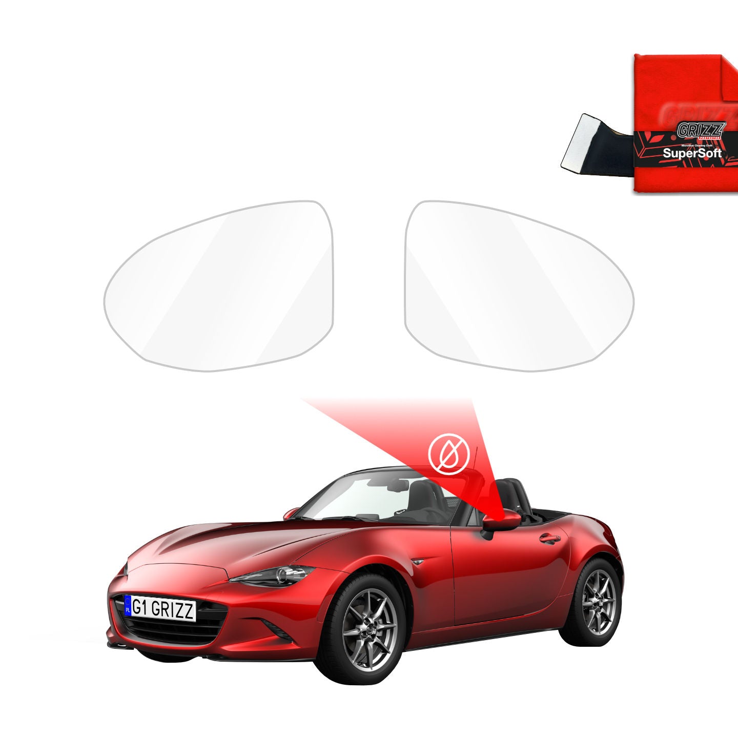 Rain protection film for exterior mirrors - Mazda MX-5 (2019-2025 ...
