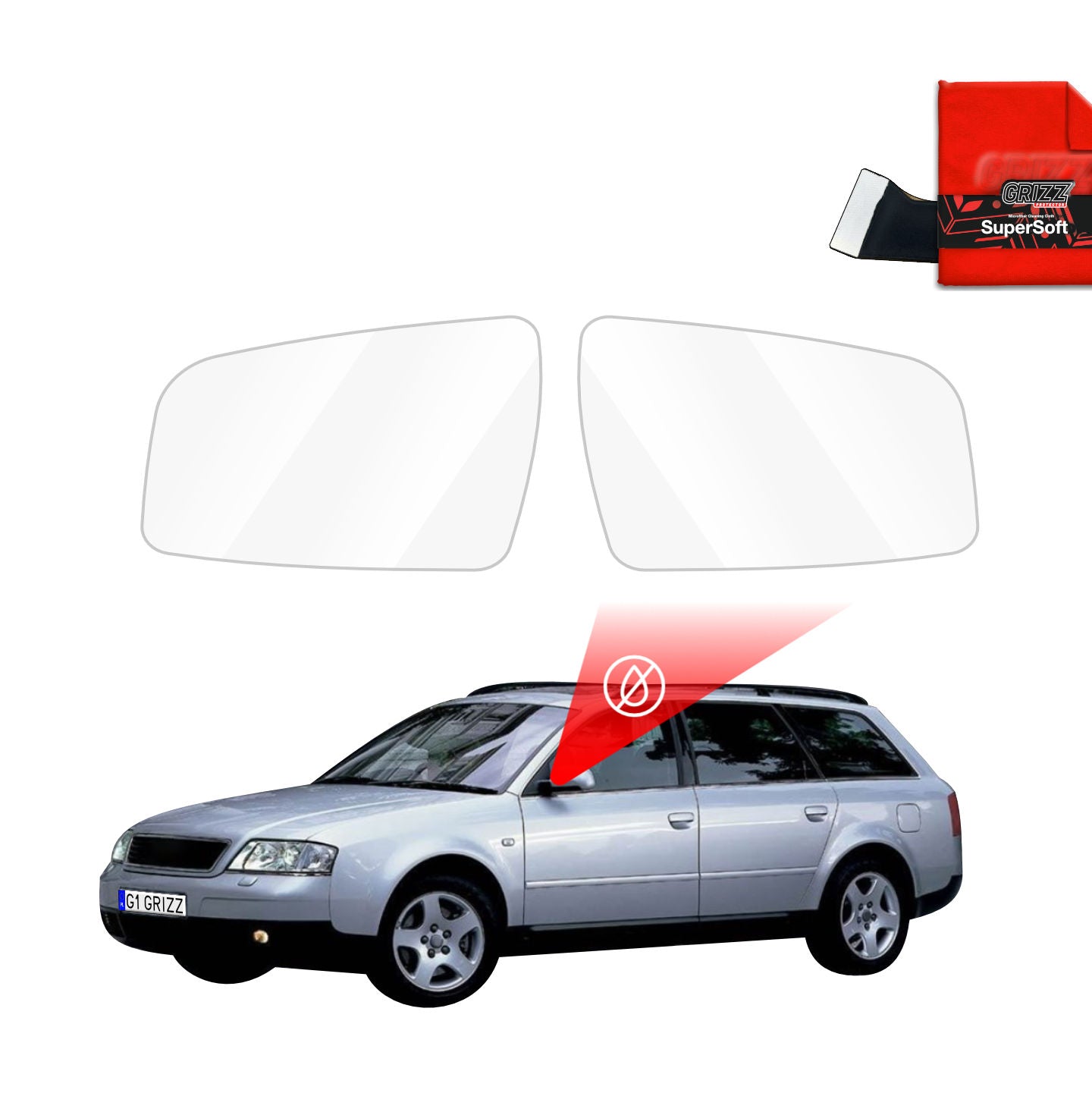Rain protection film for exterior mirrors - Audi A6 C5 Avant (1998-200 ...