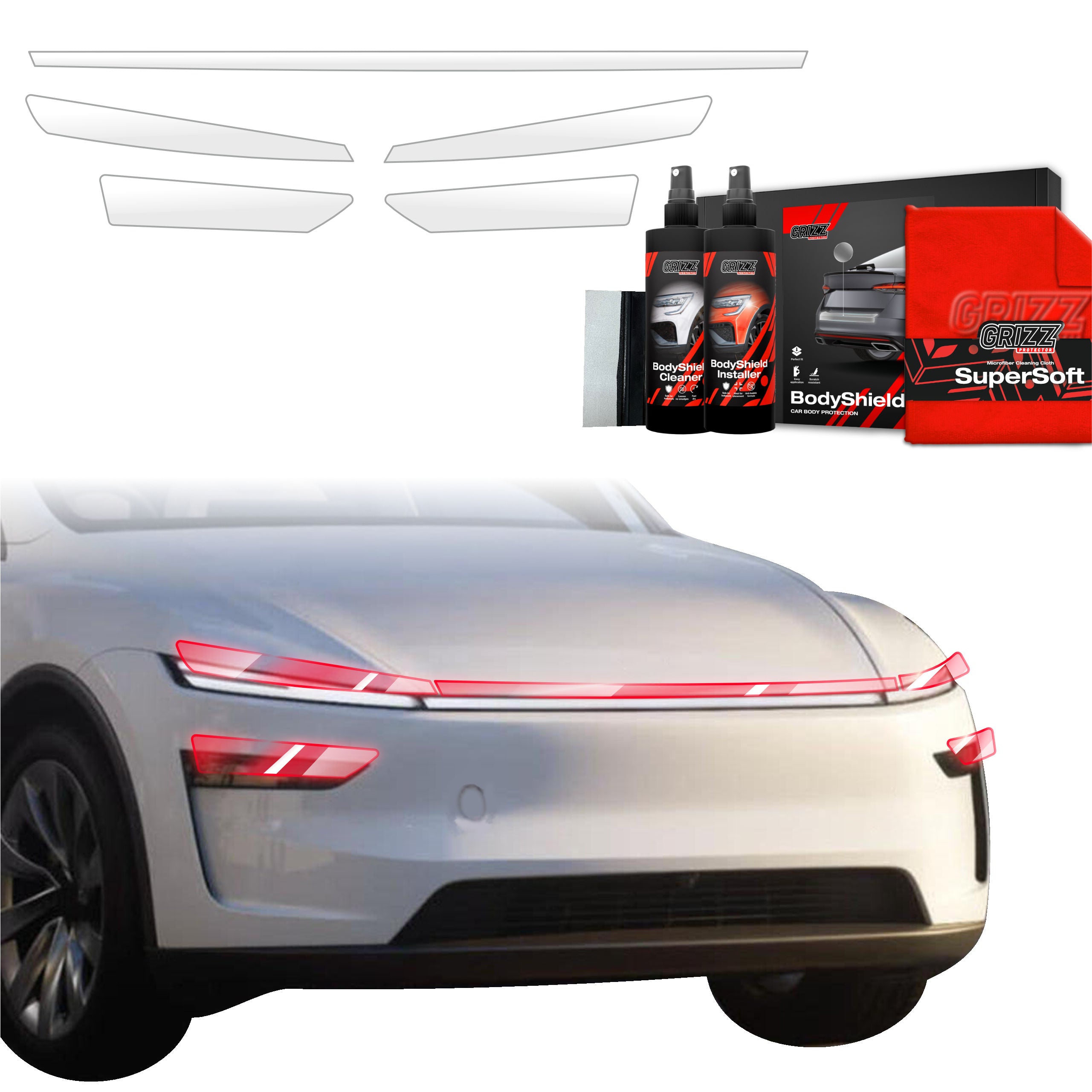 5in1 Schutzfolie für Scheinwerfer - Tesla Model Y Juniper (2024-2025 ...
