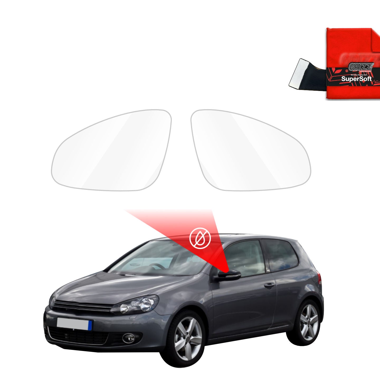 Rain protection film for exterior mirrors - Volkswagen Golf 6 Hatchbac ...