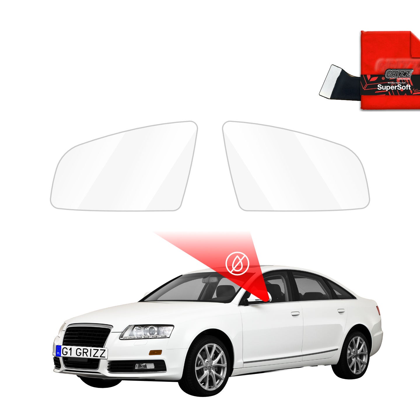 Rain protection film for exterior mirrors - Audi A6 C6 (2004-2008 ...