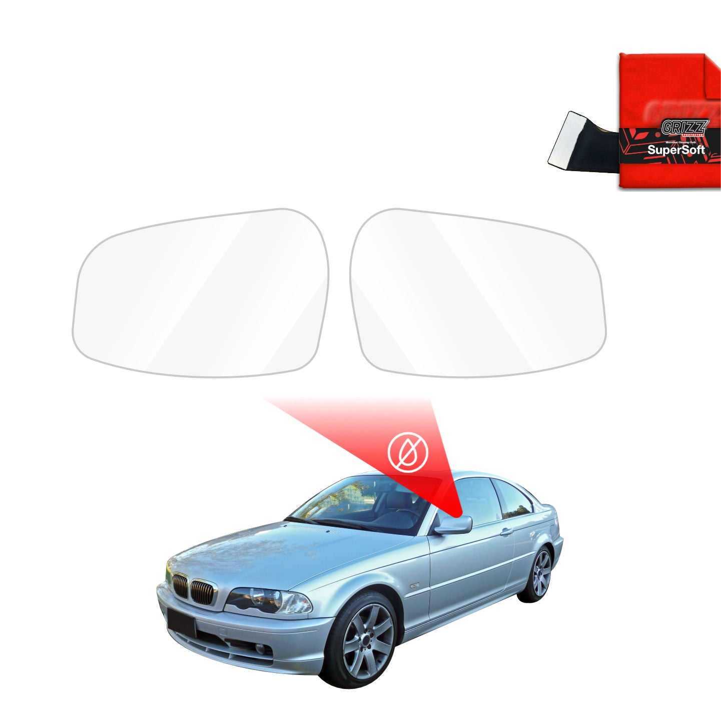 Rain protection film for exterior mirrors - BMW 3 E46 Coupe Pre-LCI (1 ...