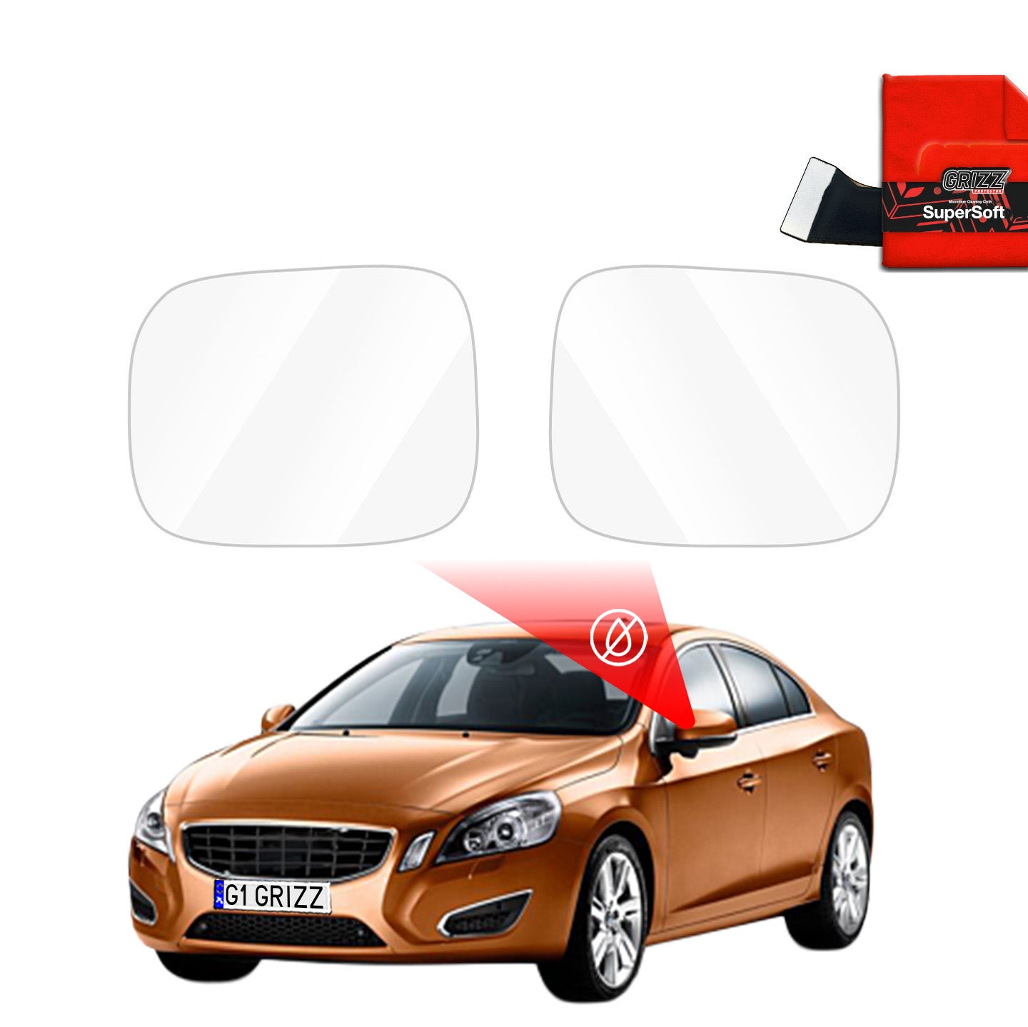 Rain protection film for exterior mirrors - Volvo S60 (2010-2018 ...
