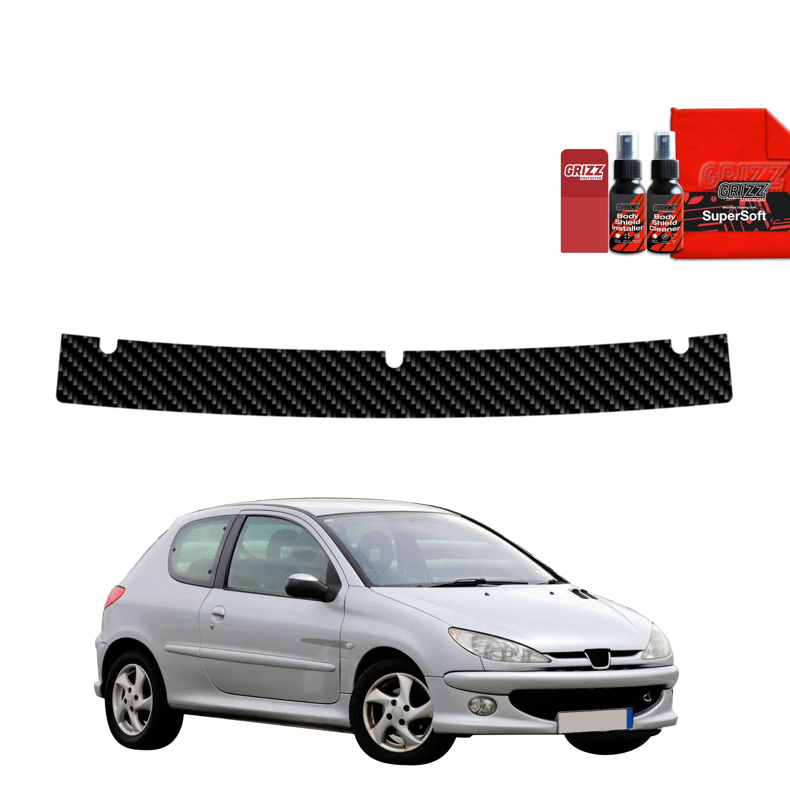 Carbon protective film for loading edge - Peugeot 206 (1998-2009 ...