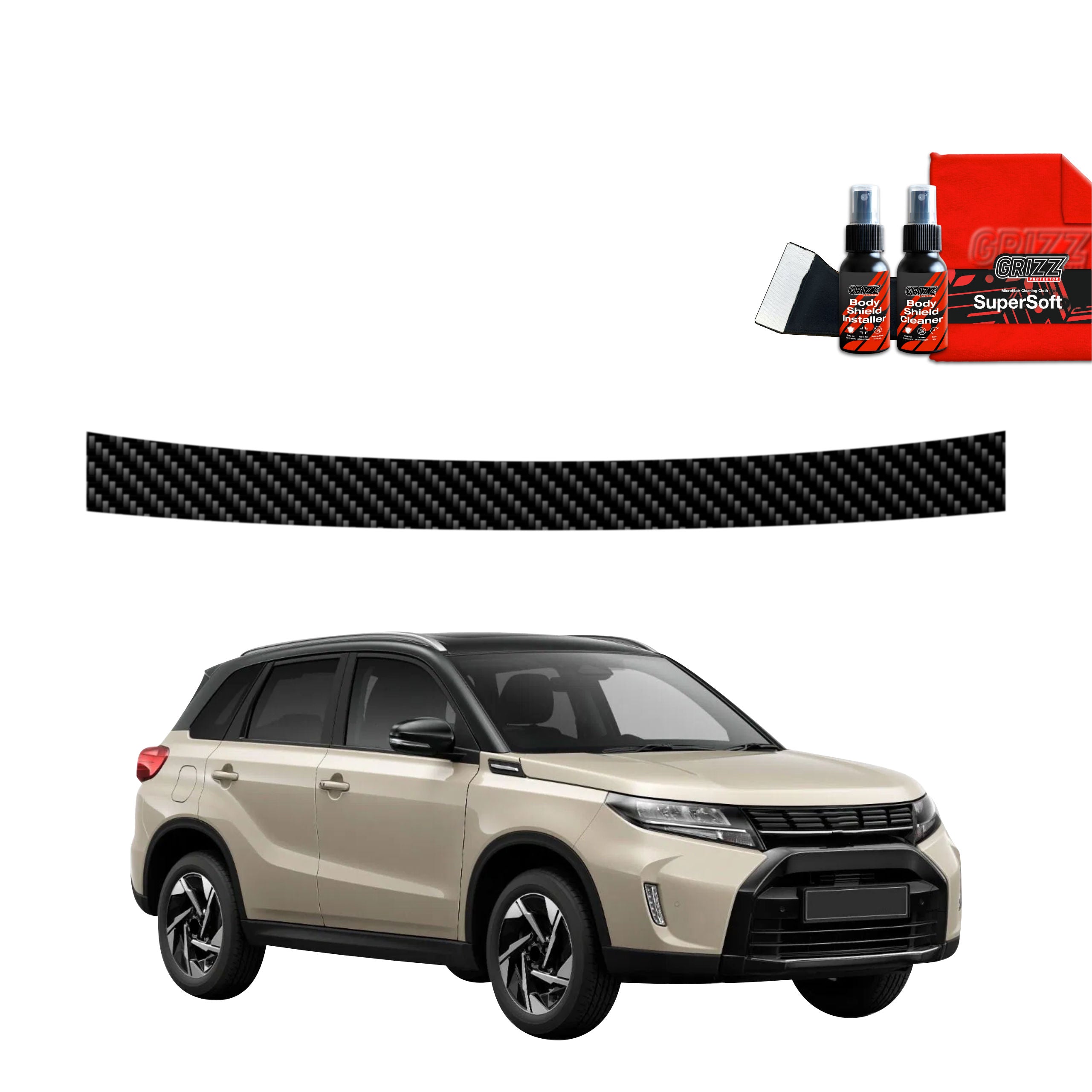 Koolstof beschermfolie voor laadrand - Suzuki Vitara Facelift (2024-20 ...