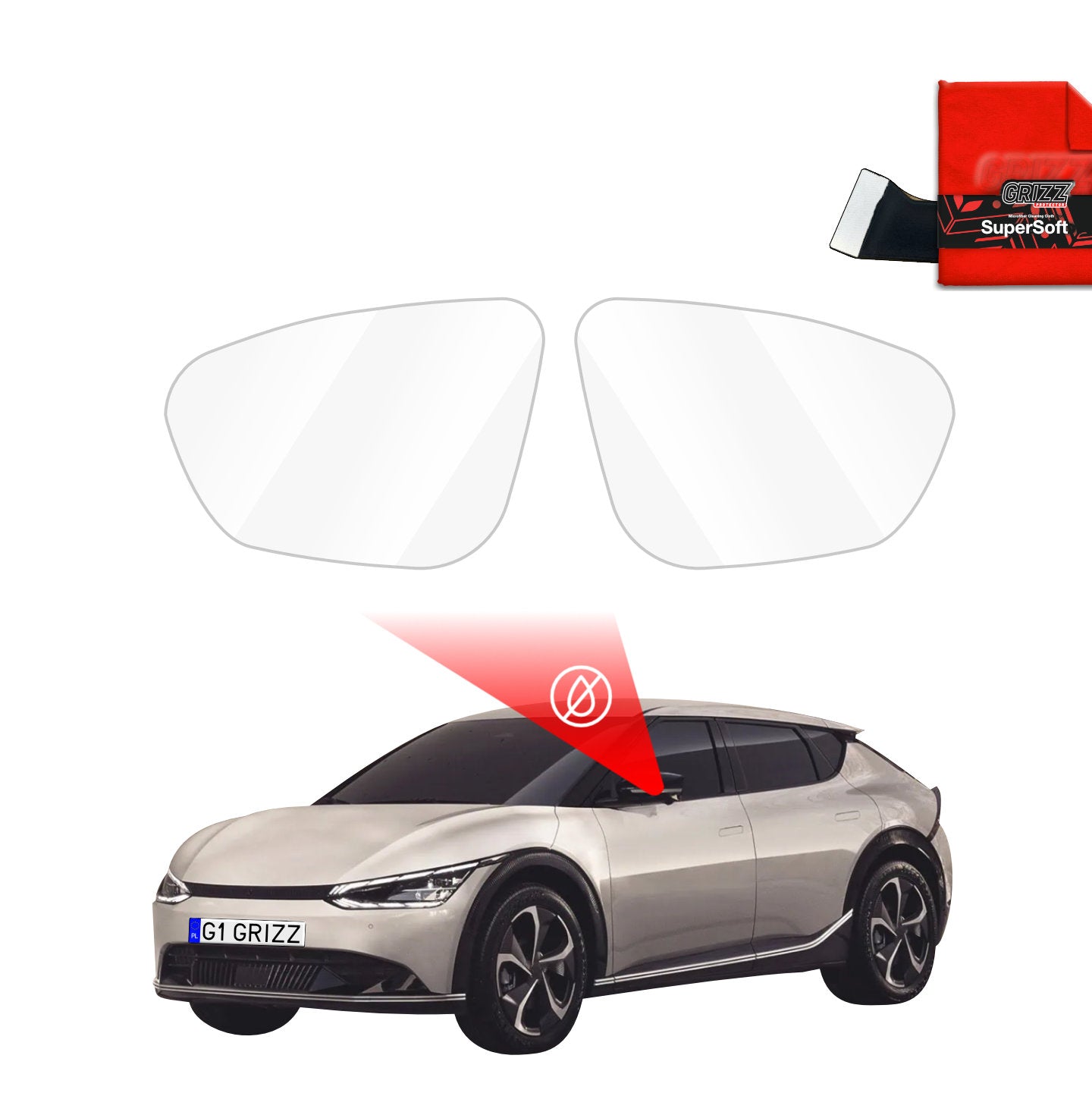 Rain protection film for exterior mirrors - Kia EV6 (2025-2026) – Grizz ...