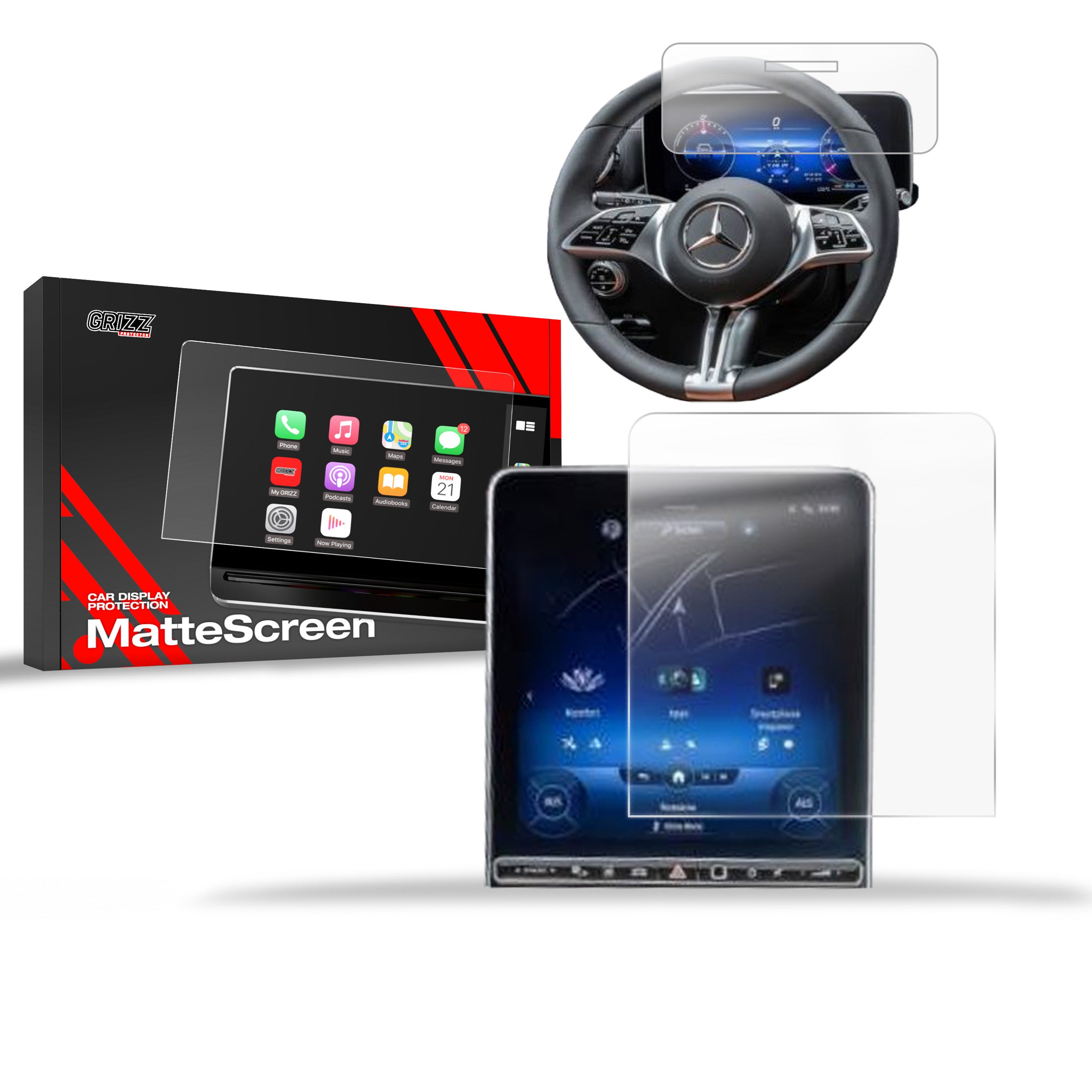 2in1 Display protective film for Mercedes S Class W223 Sensor (2020 ...