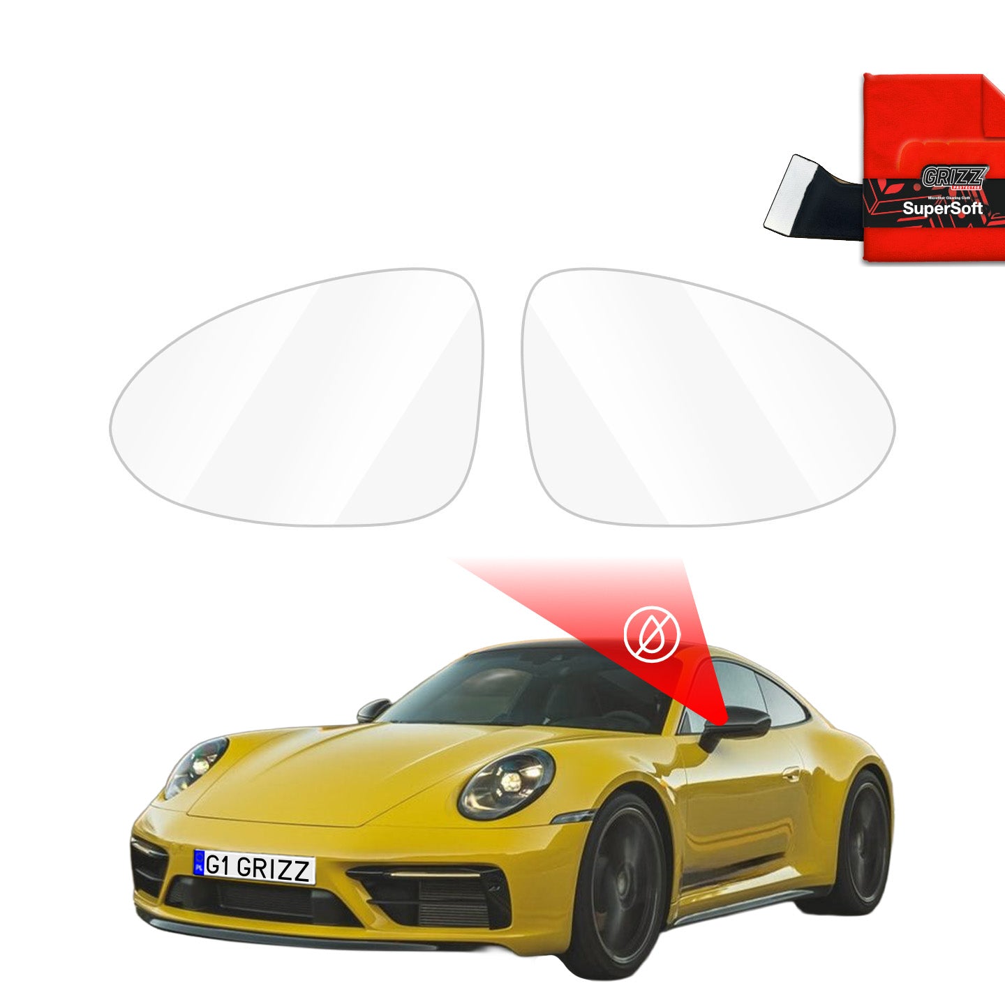 Protective film for exterior mirrors - Porsche 911 992 (2024-2025 ...