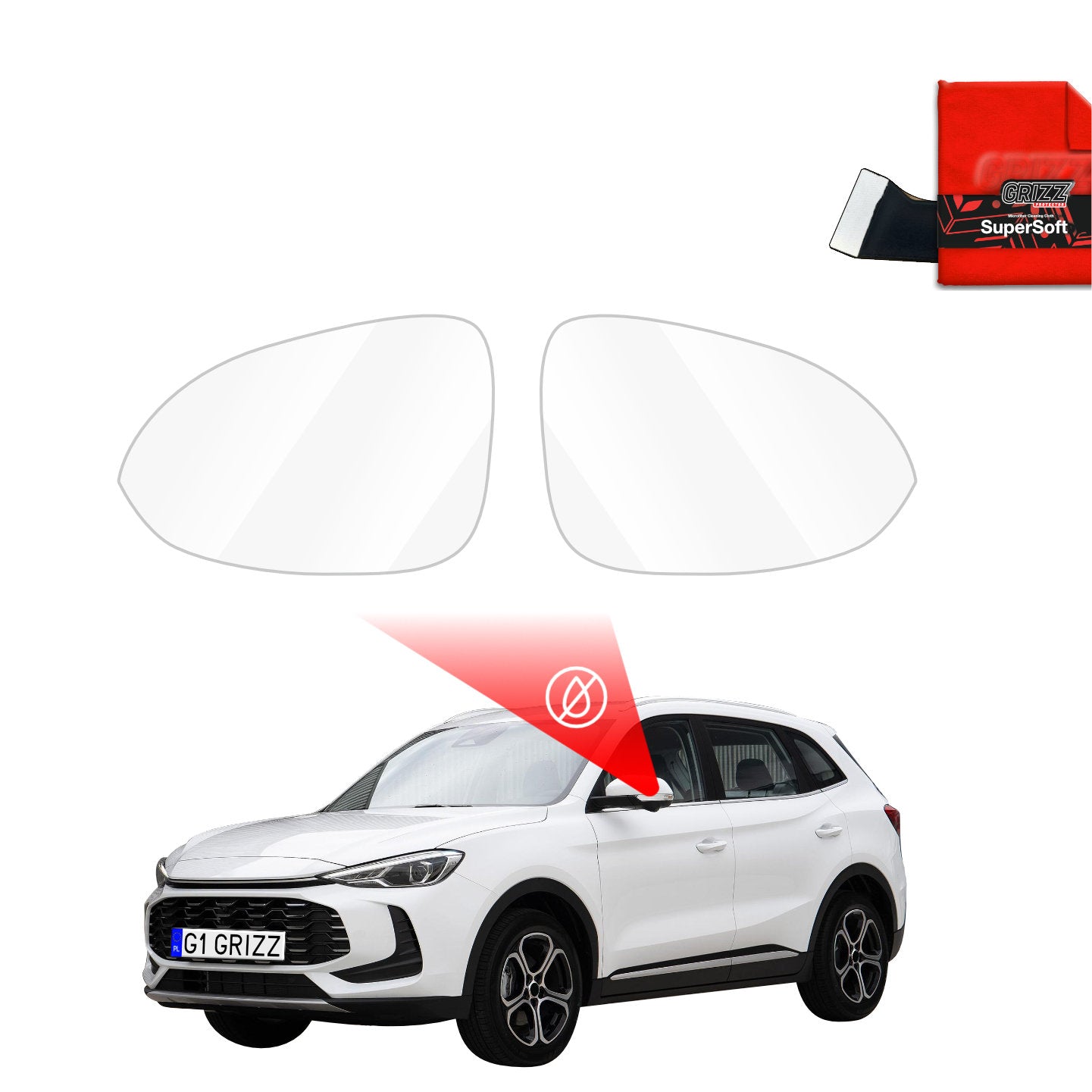 Rain protection film for exterior mirrors - MG ZS (2019-2025) – Grizz ...
