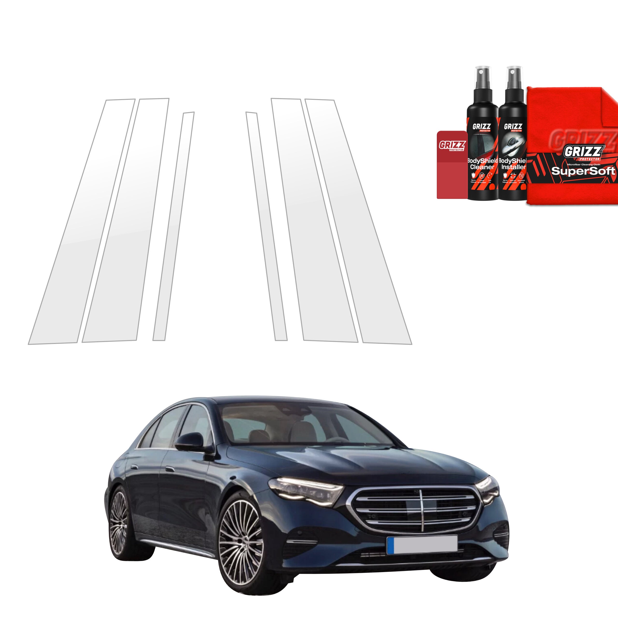 6in1 Protective Film for B-C-Pillar - Mercedes E Class (2016-2023 ...