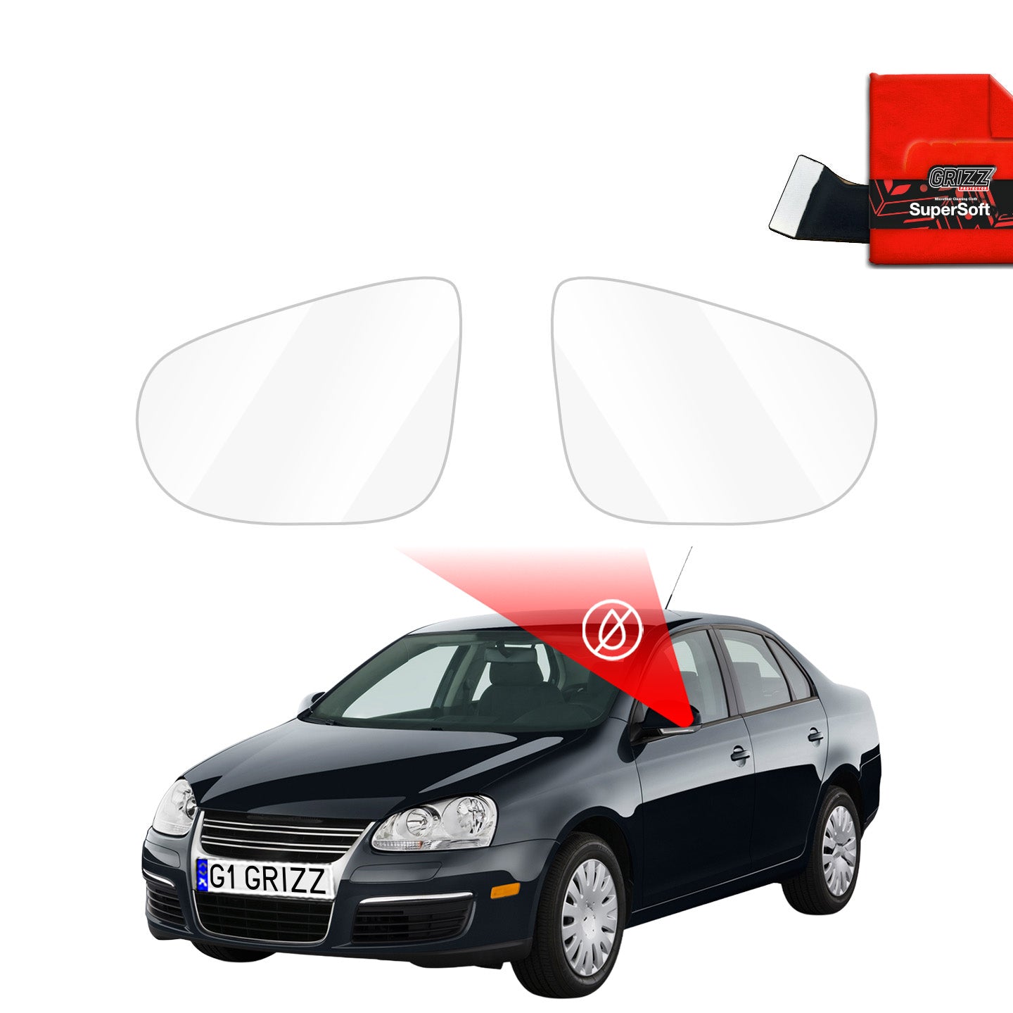 Rain protection film for exterior mirrors - Volkswagen Jetta (2010-201 ...