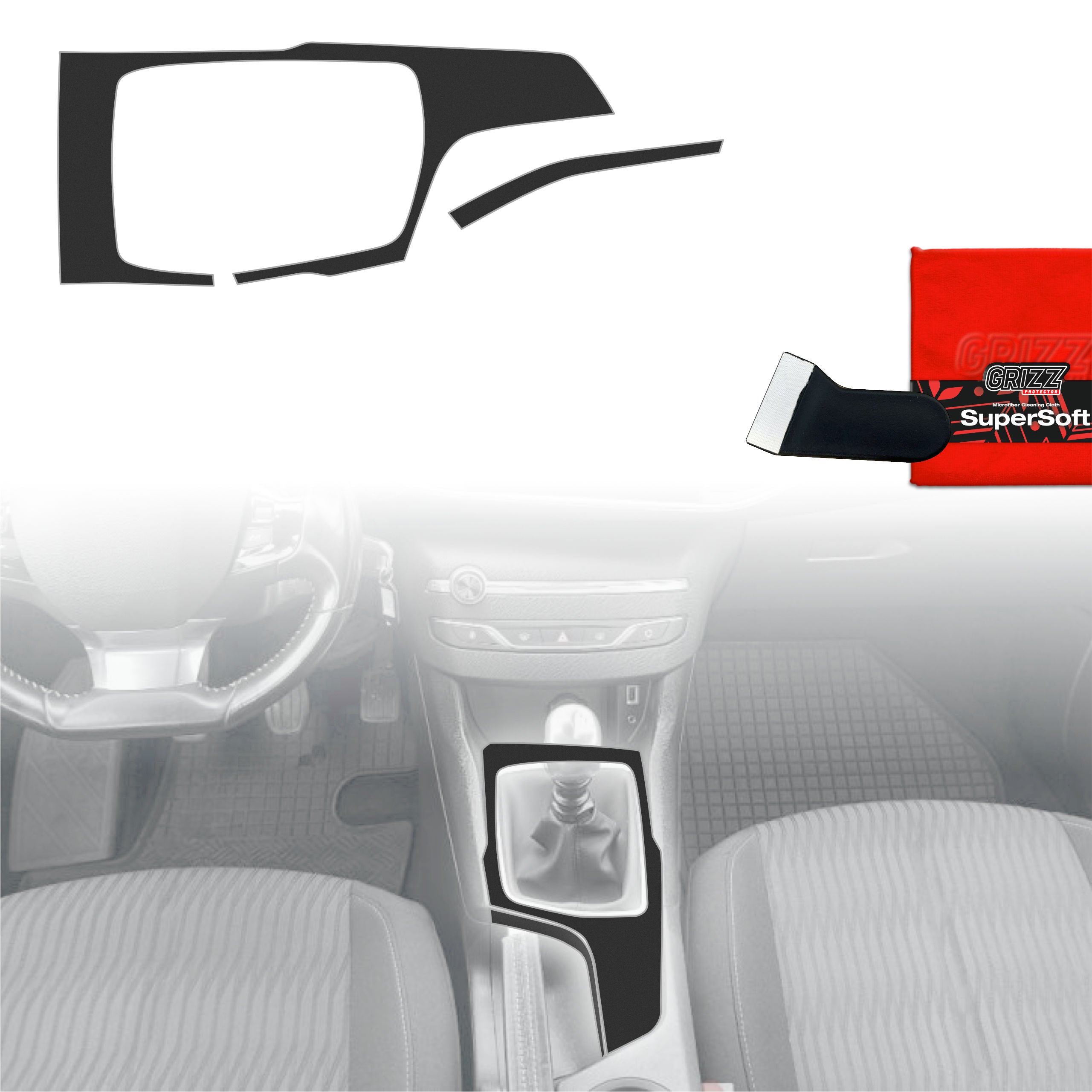2in1 Protective Films for Center Console - Peugeot 308 Wagon (2013-202 ...