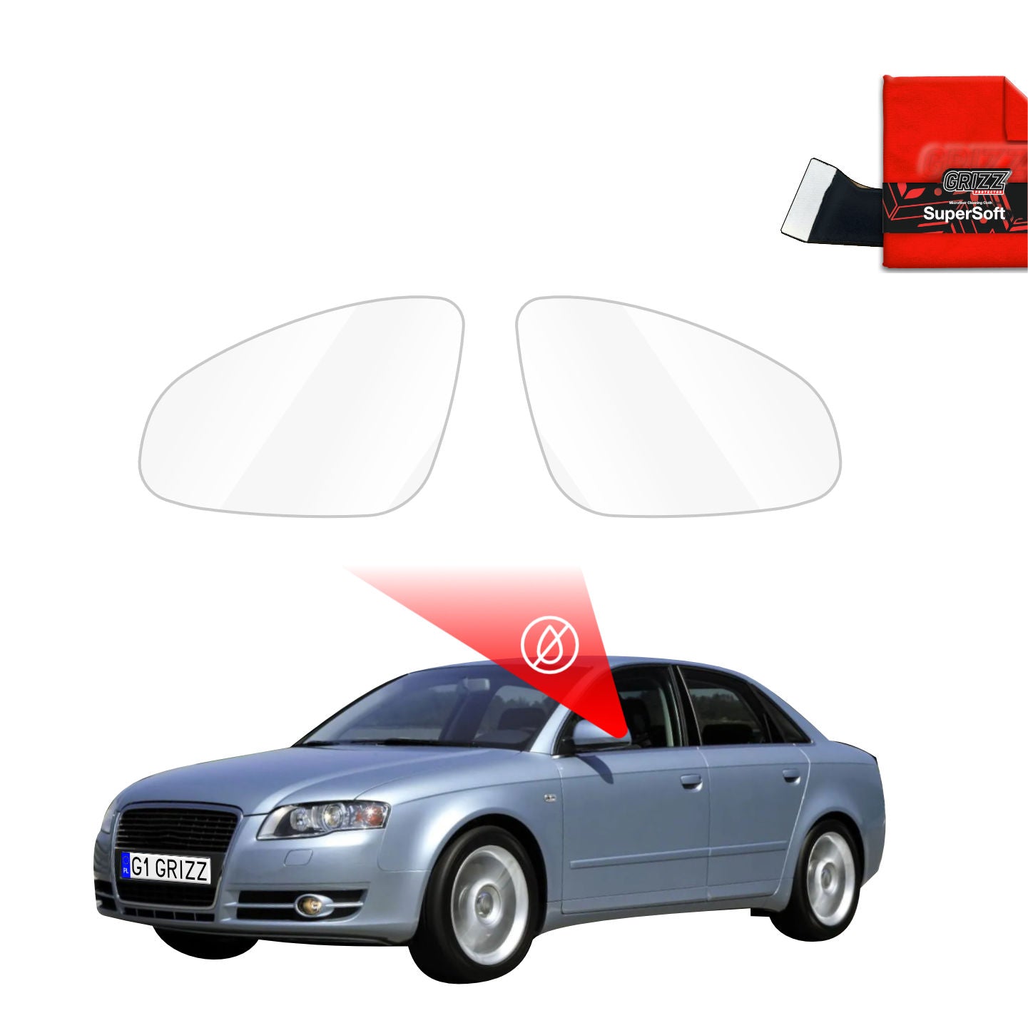 Rain protection film for exterior mirrors - Audi A4 B7 Sedan (2004-200 ...