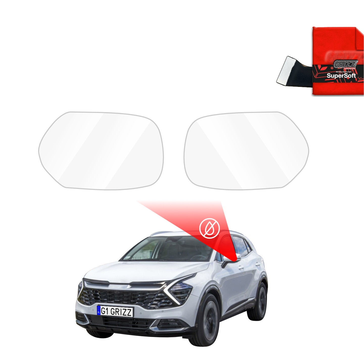 Rain protection film for exterior mirrors - Kia Sportage 5 (2021-2025 ...