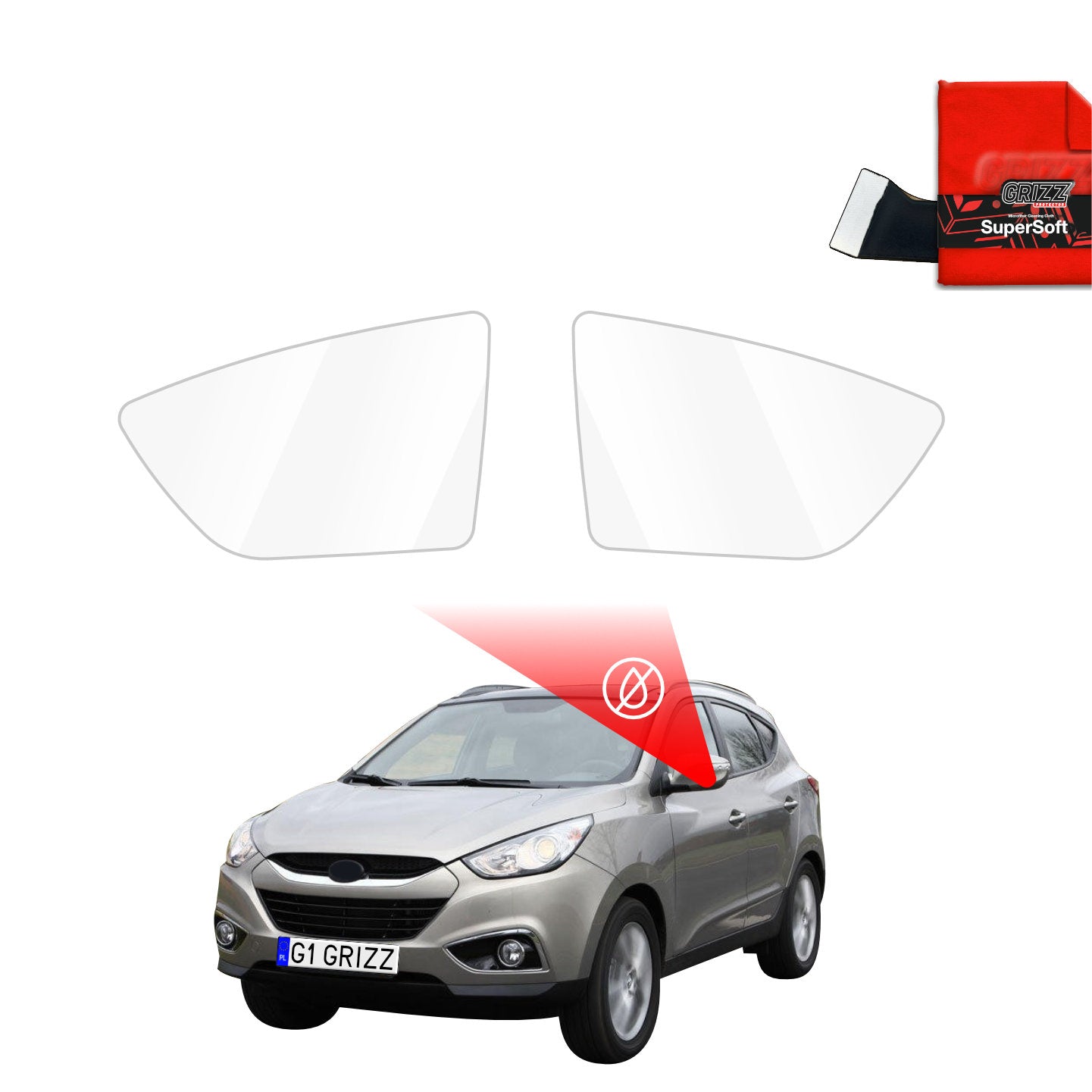 Rain protection film for exterior mirrors - Hyundai ix35 (2009-2013 ...