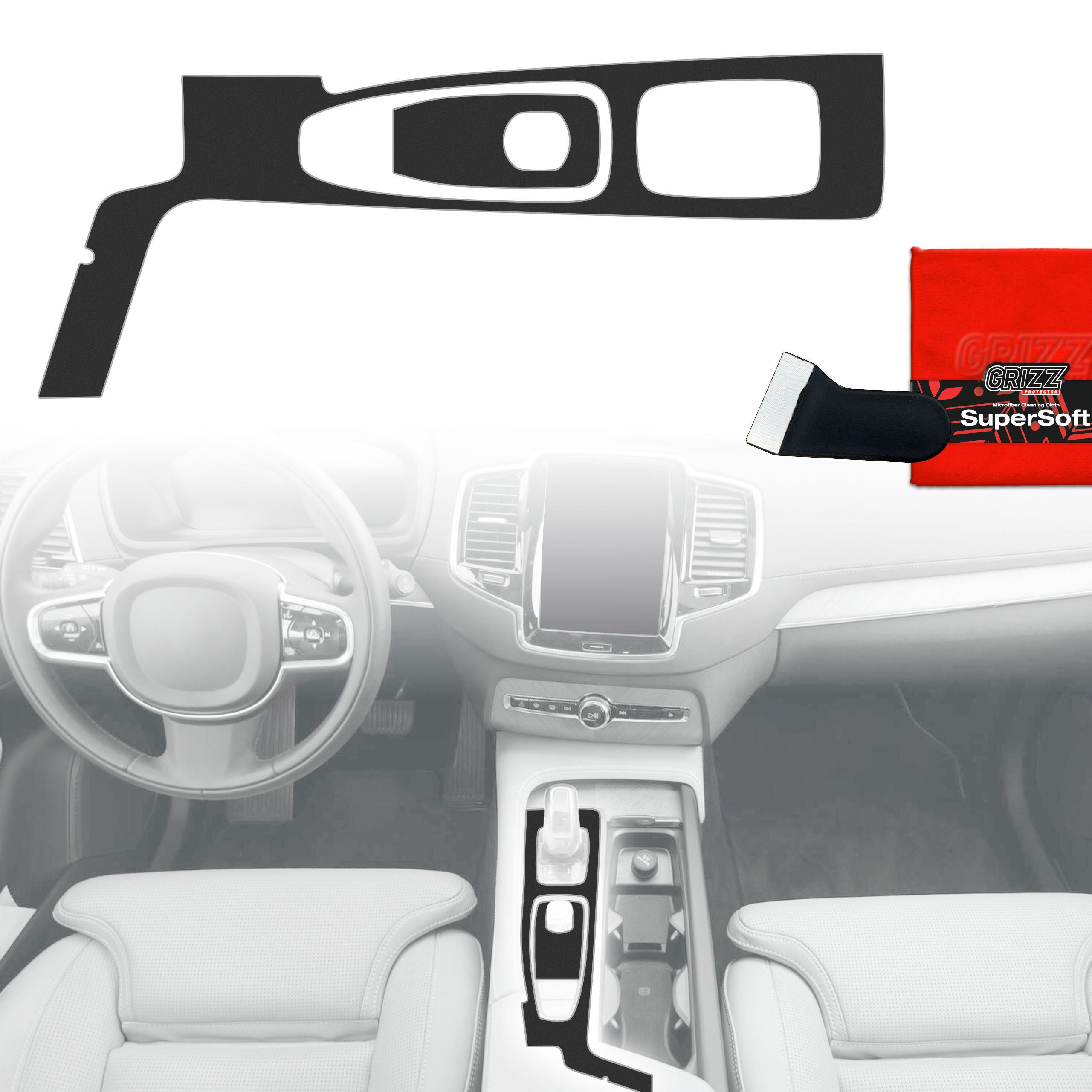 2in1 Protective Films for Center Console - Volvo XC90 T8 (2021-2022) B ...