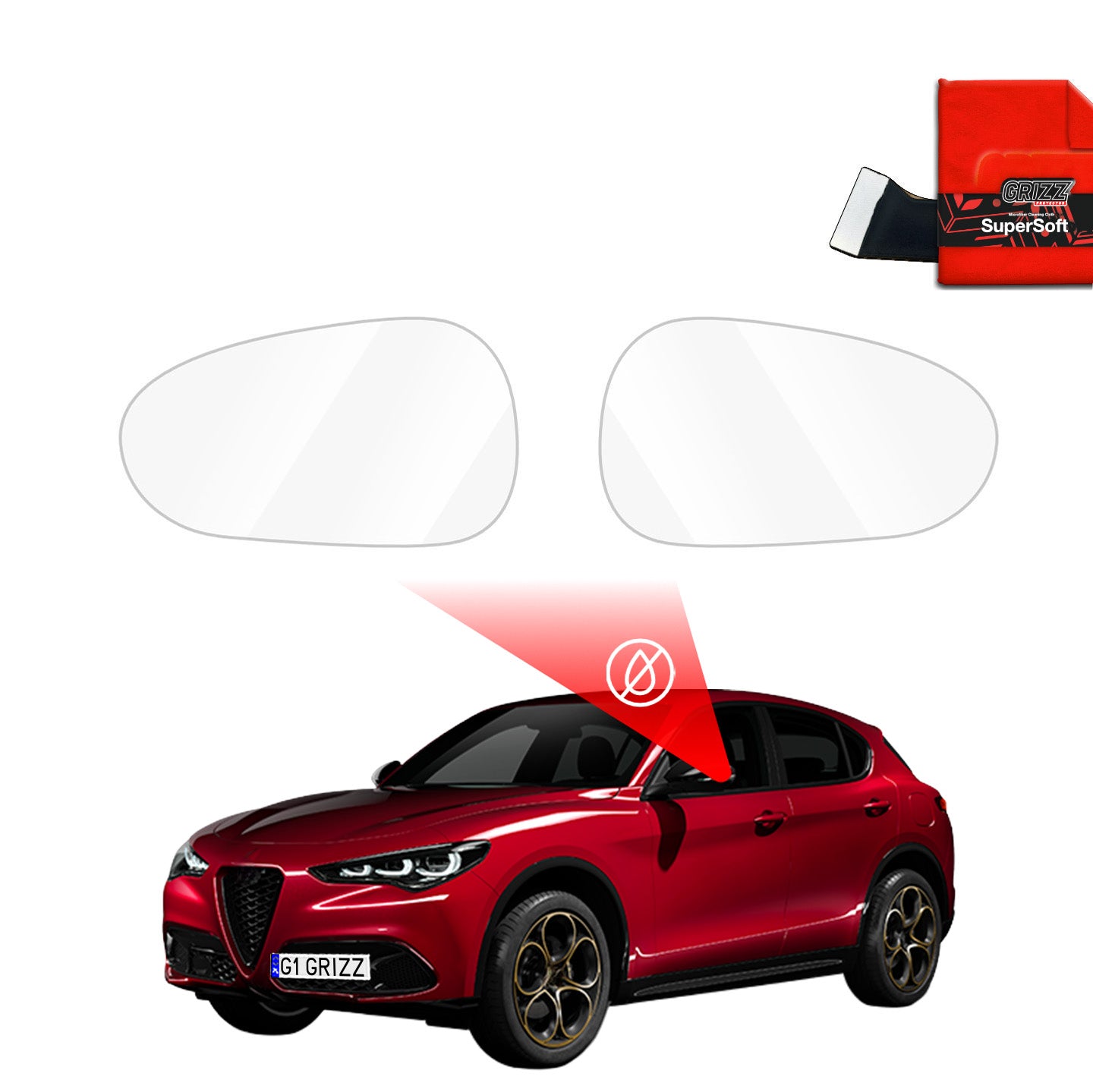 Rain protection film for exterior mirrors - Alfa Romeo Stelvio (2017-2 ...