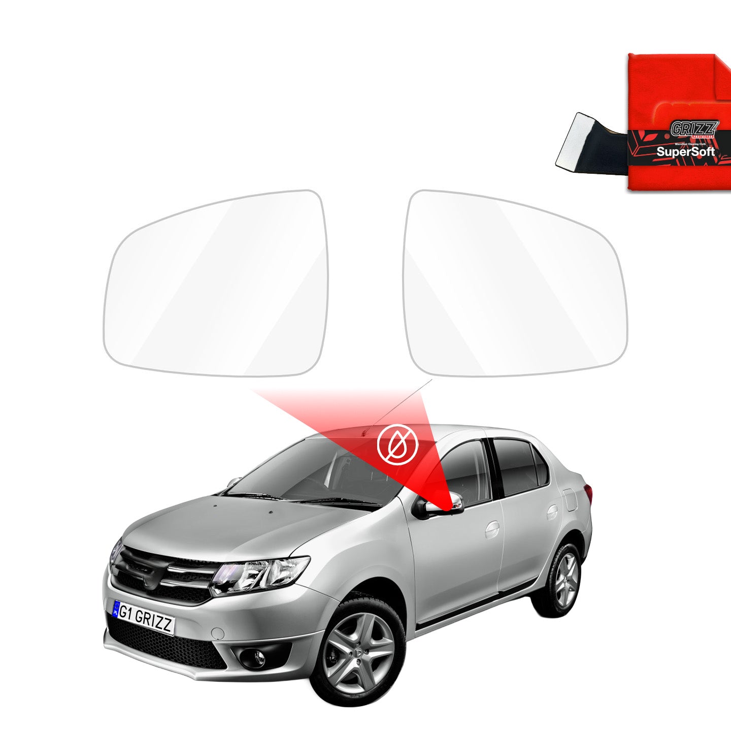Rain protection film for exterior mirrors - Dacia Logan (2004-2013 ...