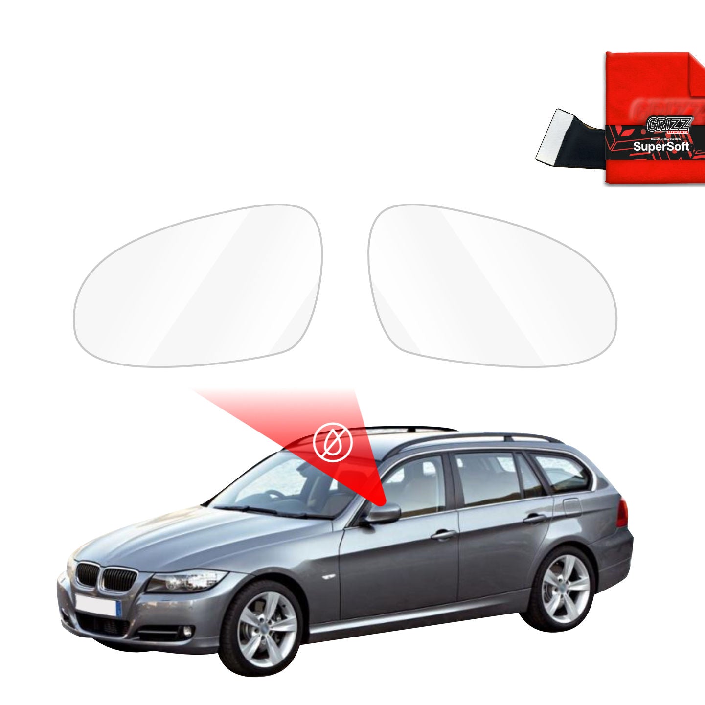 Rain protection film for exterior mirrors - BMW 3 E91 Touring Pre-LCI ...