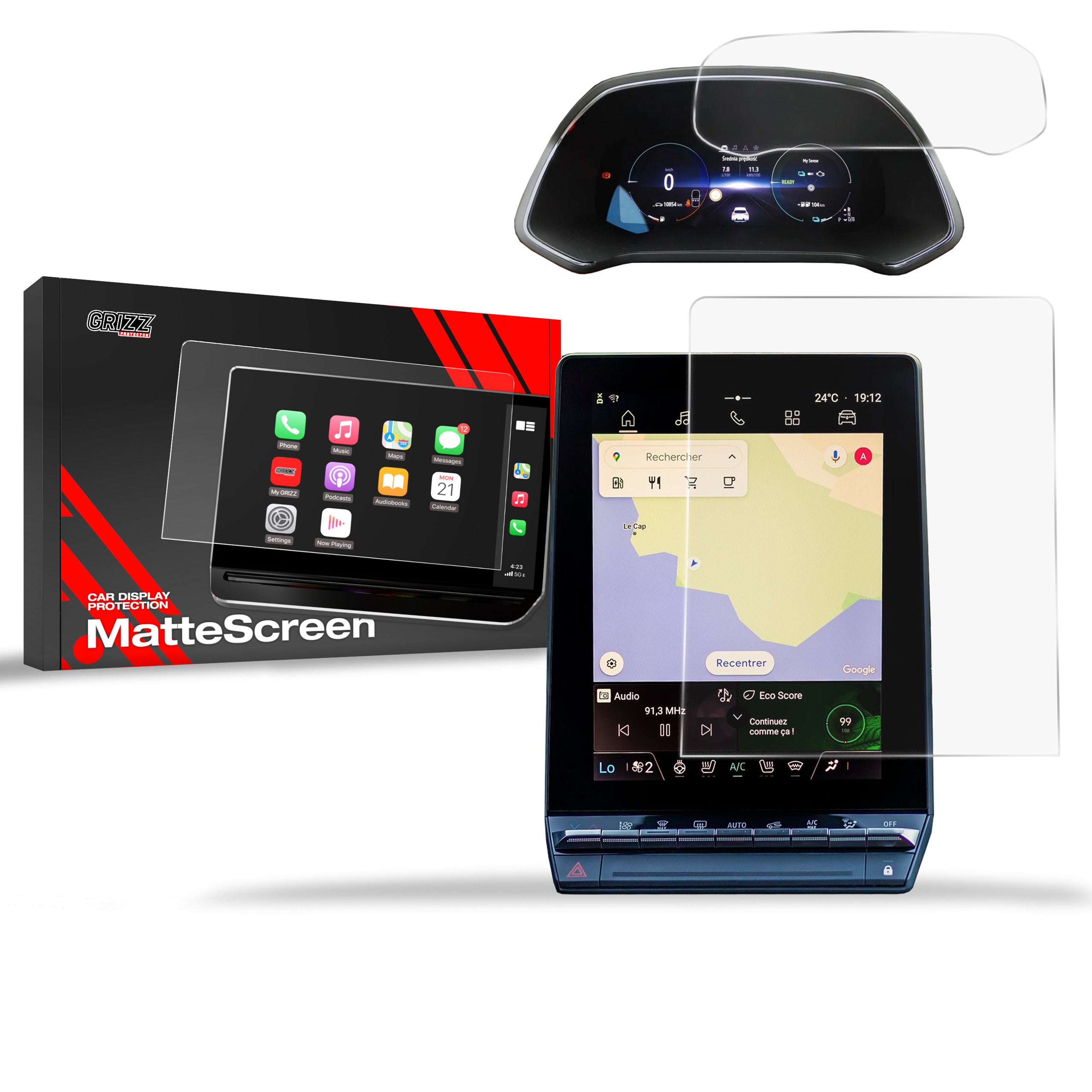 2-in-1 screen protector for Renault Captur 10.4" (2024-2025) – Grizz ...
