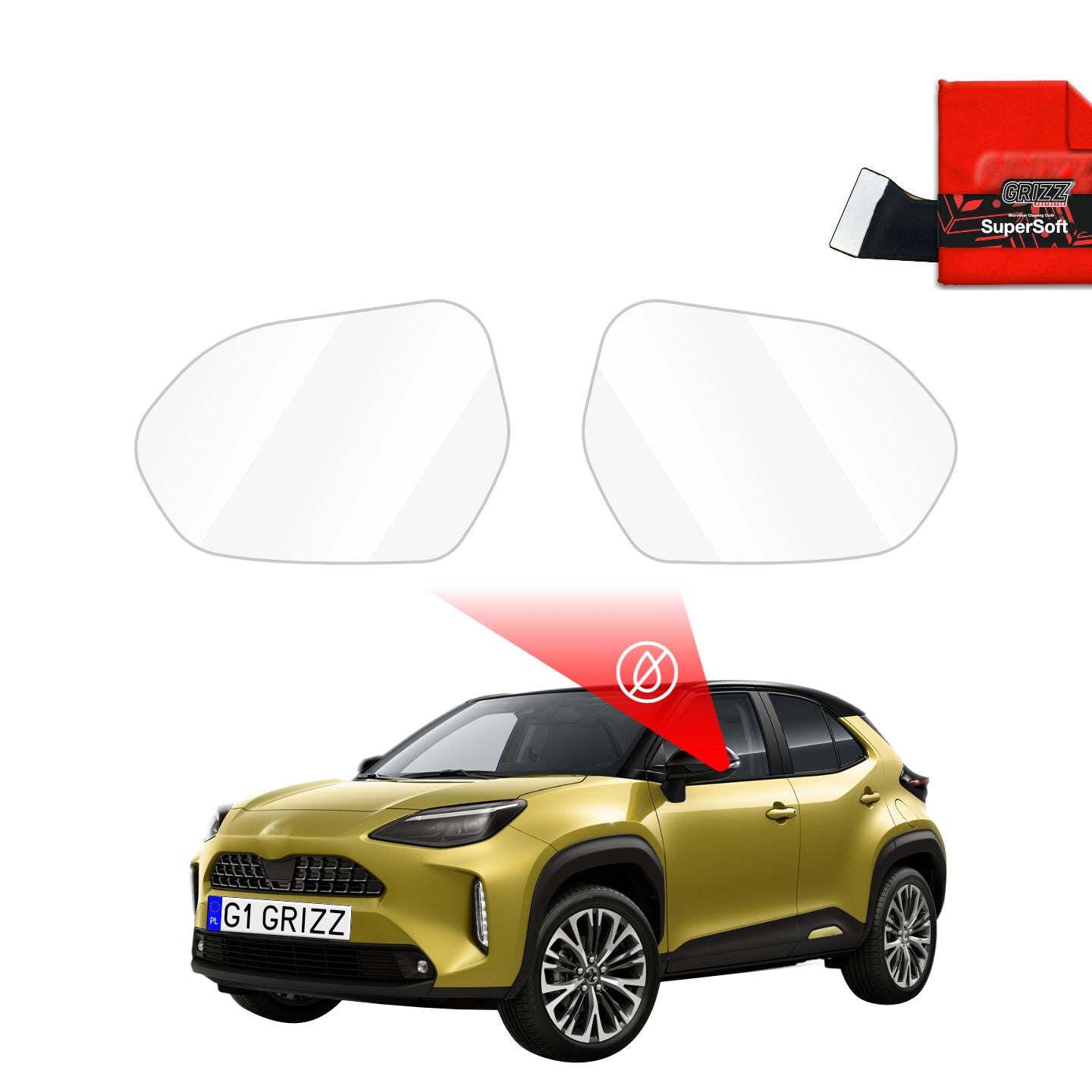 Rain protection film for exterior mirrors - Toyota Yaris Cross (2020-2 ...