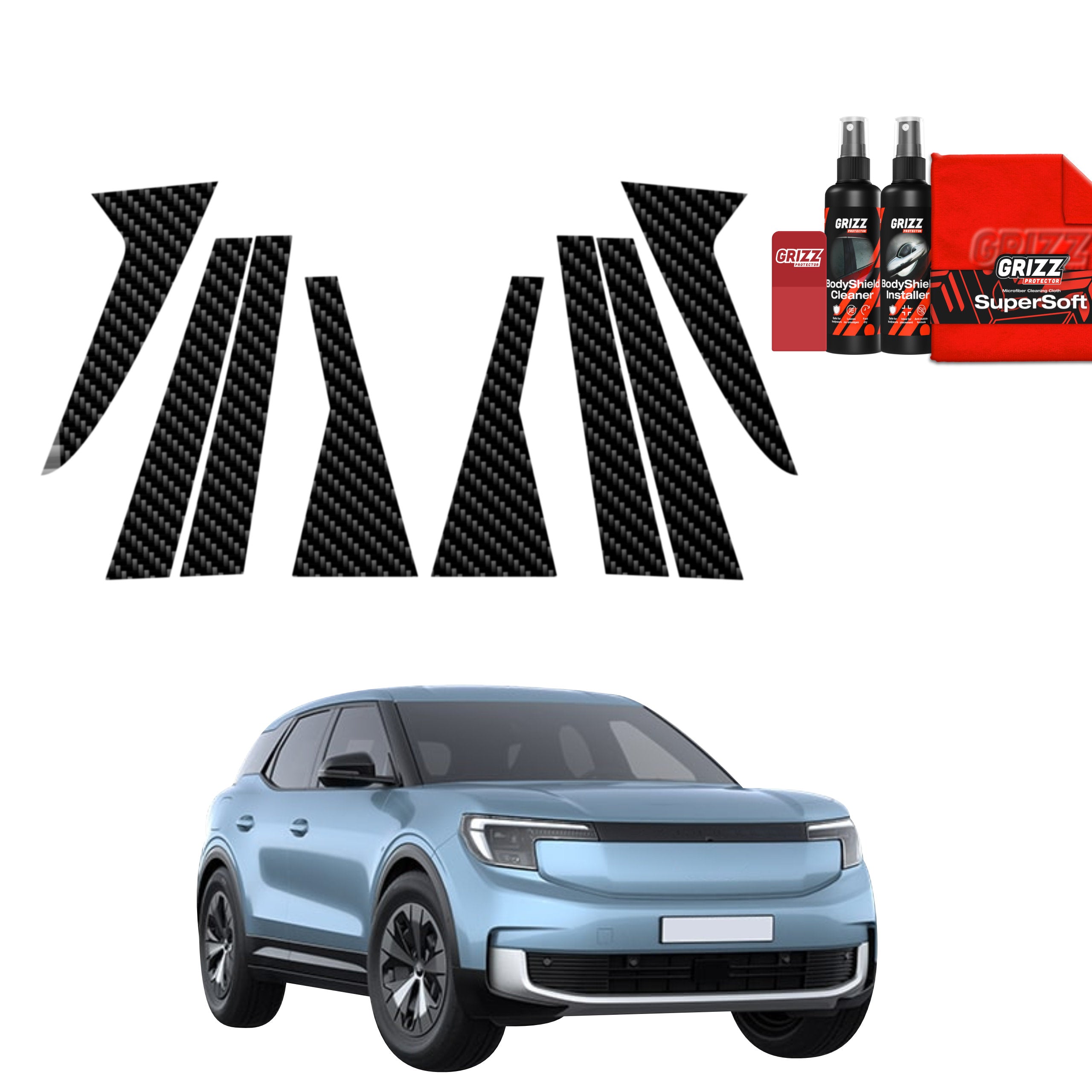 8in1 Carbon Protective Film for B-C Pillar - Ford Explorer EV (2024-20 ...
