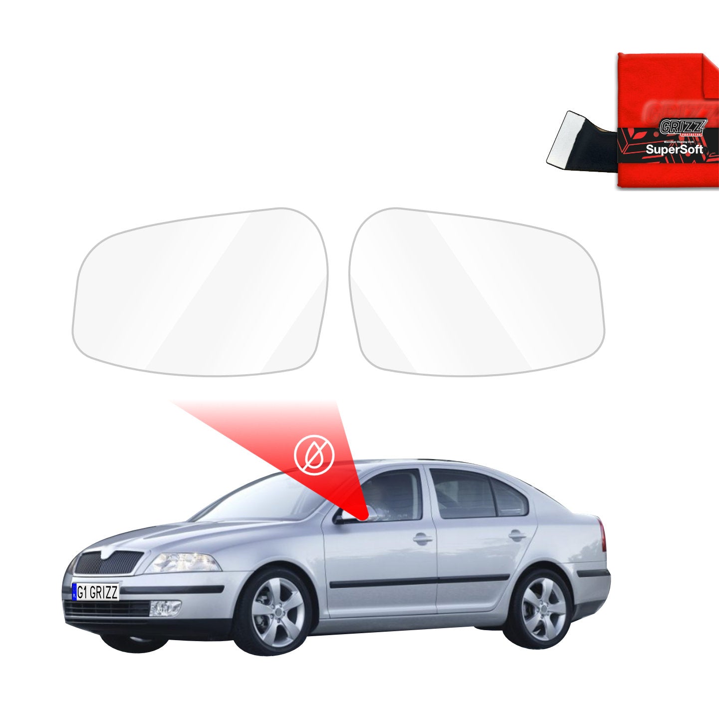 Rain protection film for exterior mirrors - Skoda Octavia 2 Hatchback ...