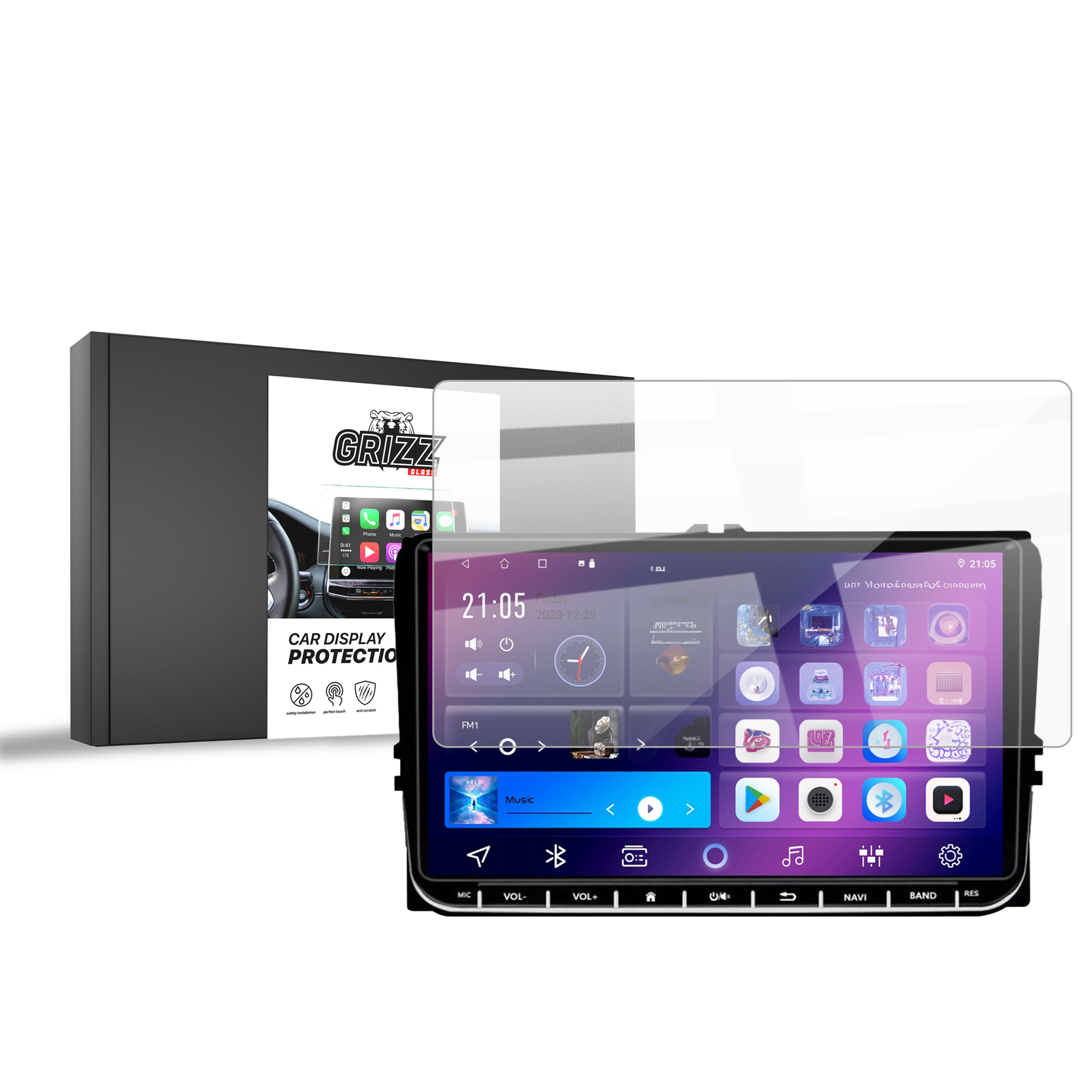 Display protective film for Android Radio 2DIN 9" Volkswagen Skoda Seat ...
