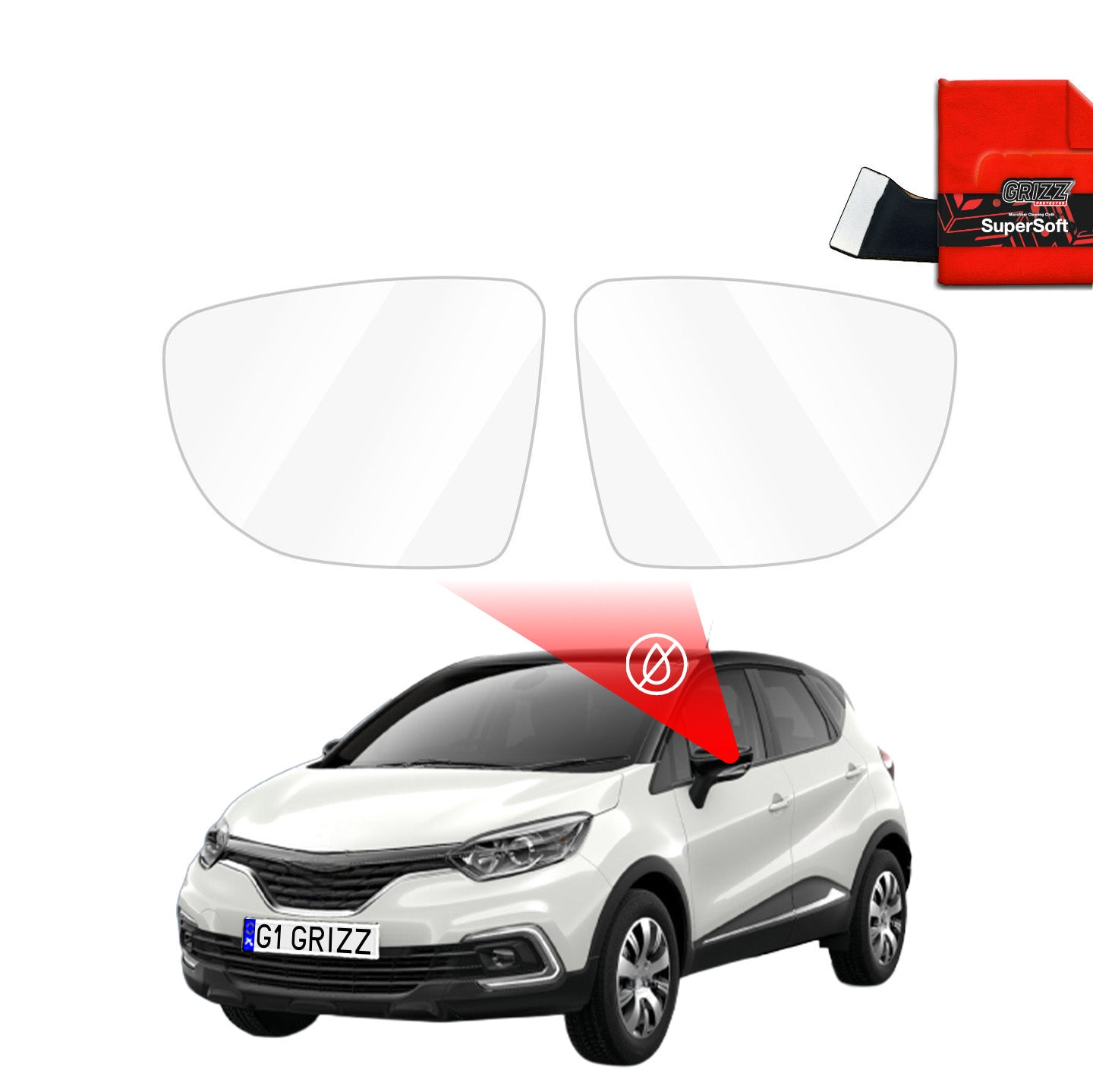 Rain protection film for exterior mirrors - Renault Captur (2013-2019 ...